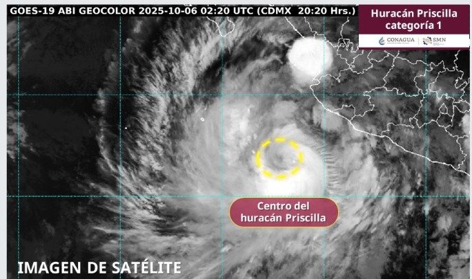 Tormenta tropical Priscilla se intensifica a Huracán Categoría 1 - El Clarinete